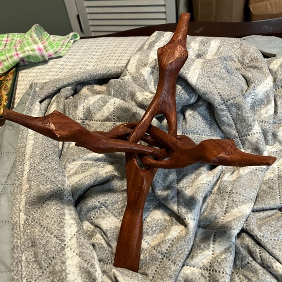 Accents | Vintage Interlocking Collapsible African Hand Carved Wood ...